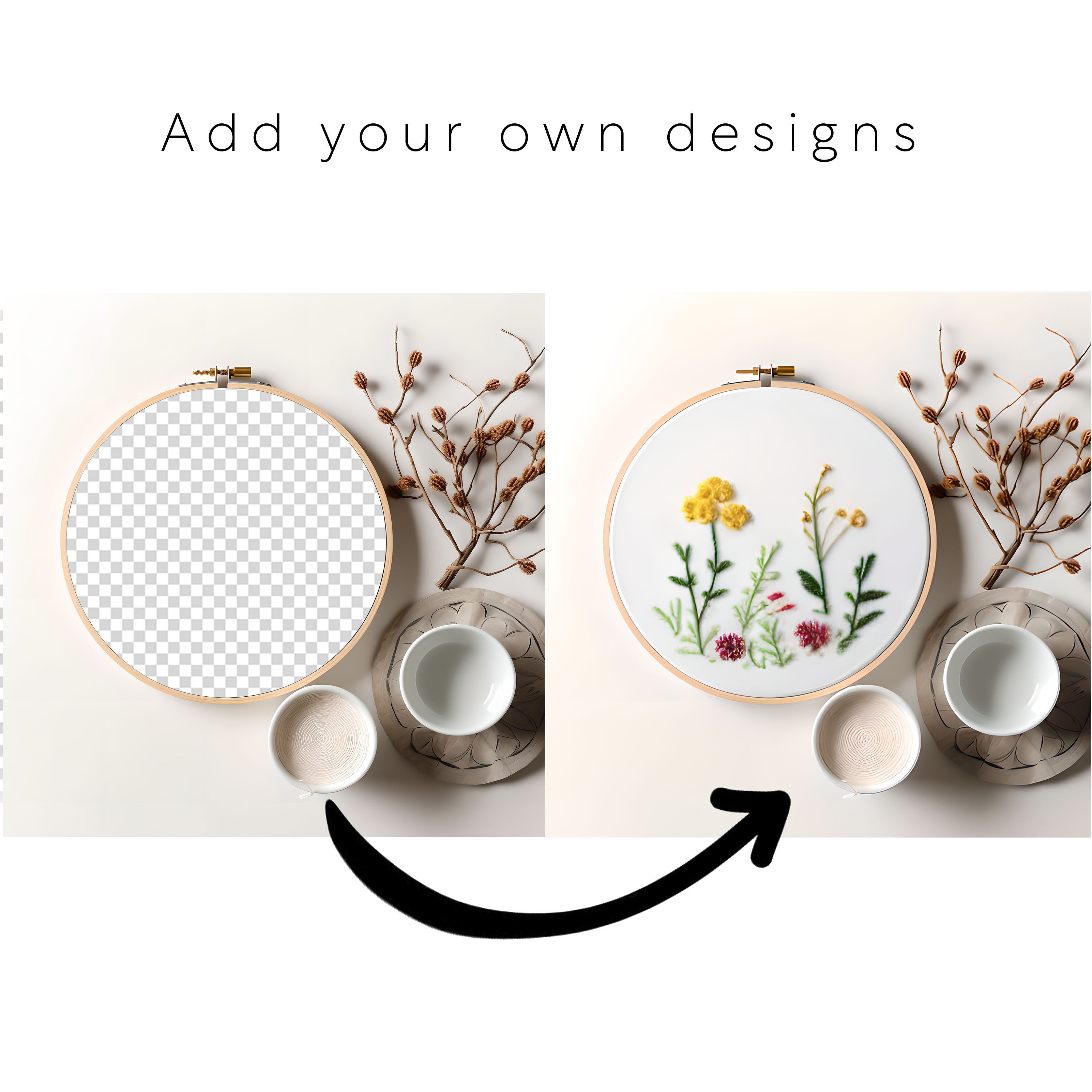 Embroidery Hoop Mockup Cross Stitch Mock Embroider Mockup Stitch Mockup ...