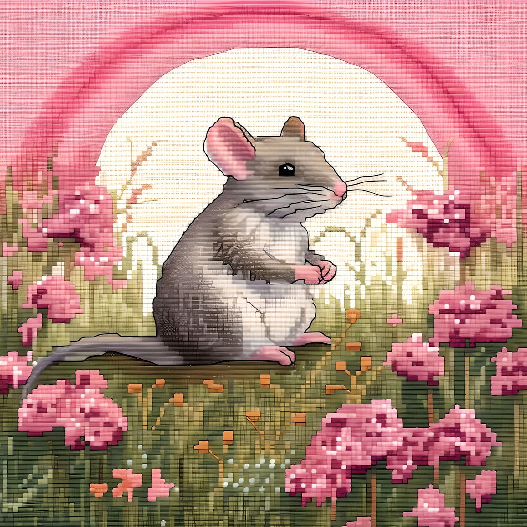 Mouse Cross Stitch Pattern PDF Instant Download | Rat Cross Stitch ...