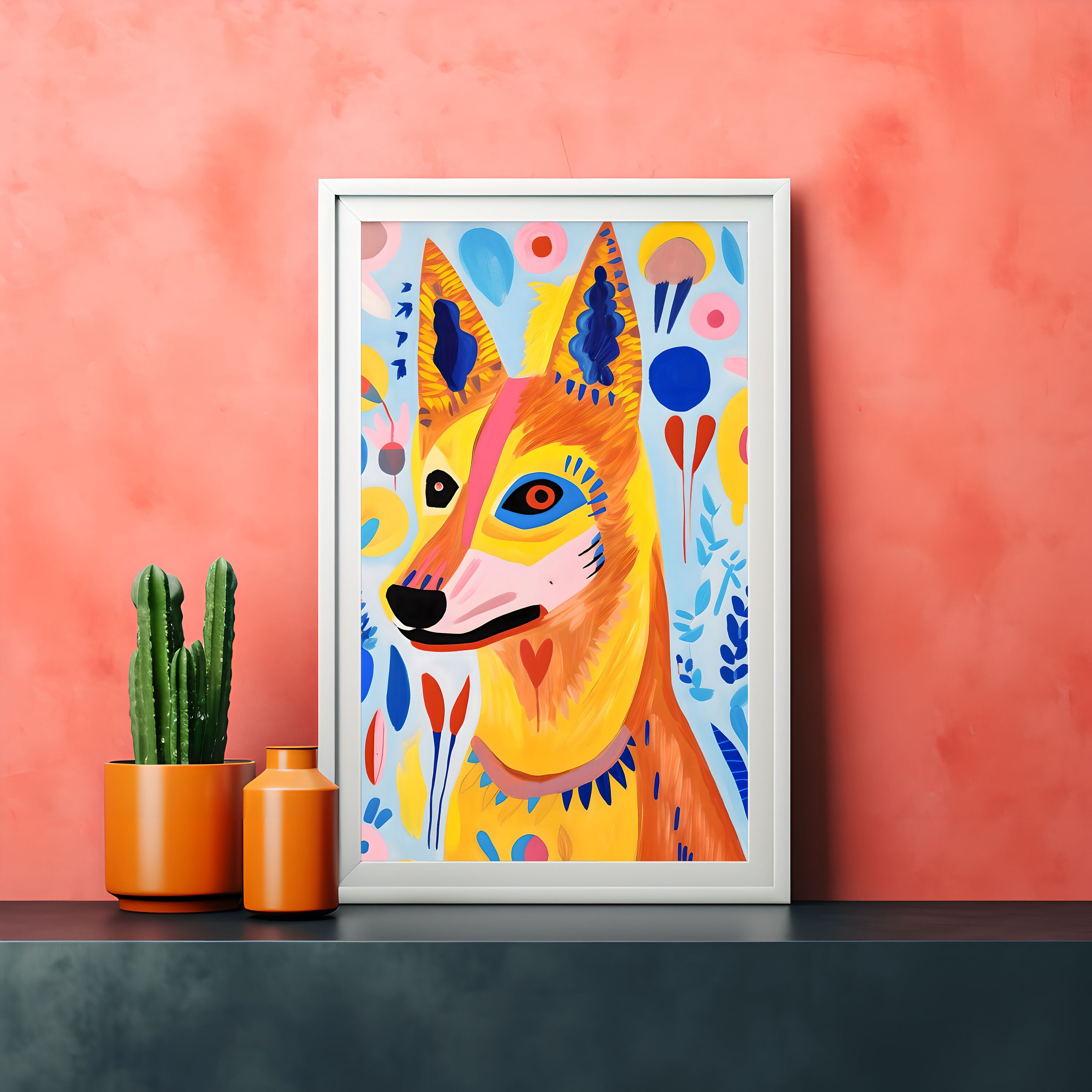 Dingo Art Print Australian Native Wall Painting Contemporary - Etsy
