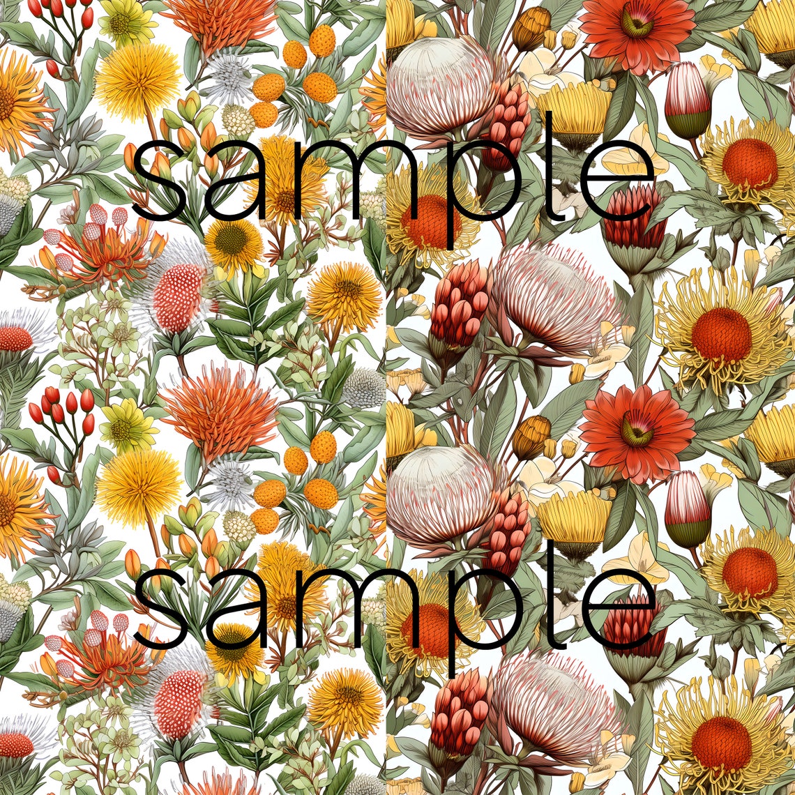Australian Native Flowers Seamless Pattern PNG Aussie Floral Native ...