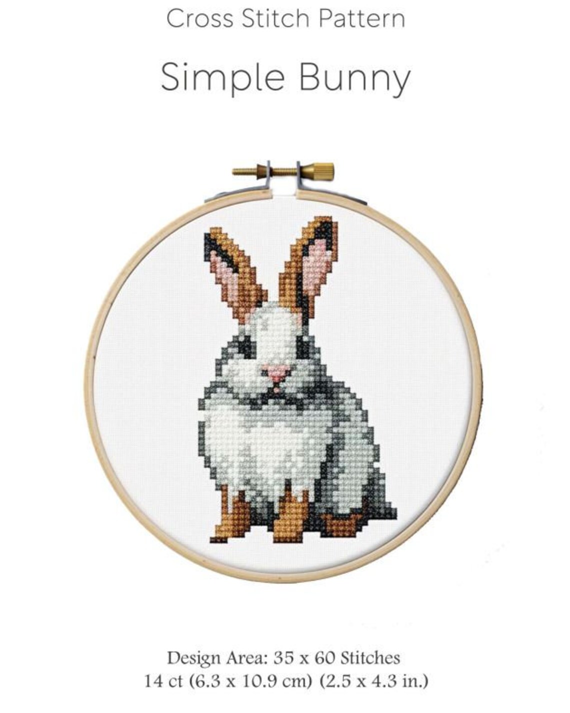 Rabbit Cross Stitch Pattern PDF Instant Download Bunny Cross - Etsy