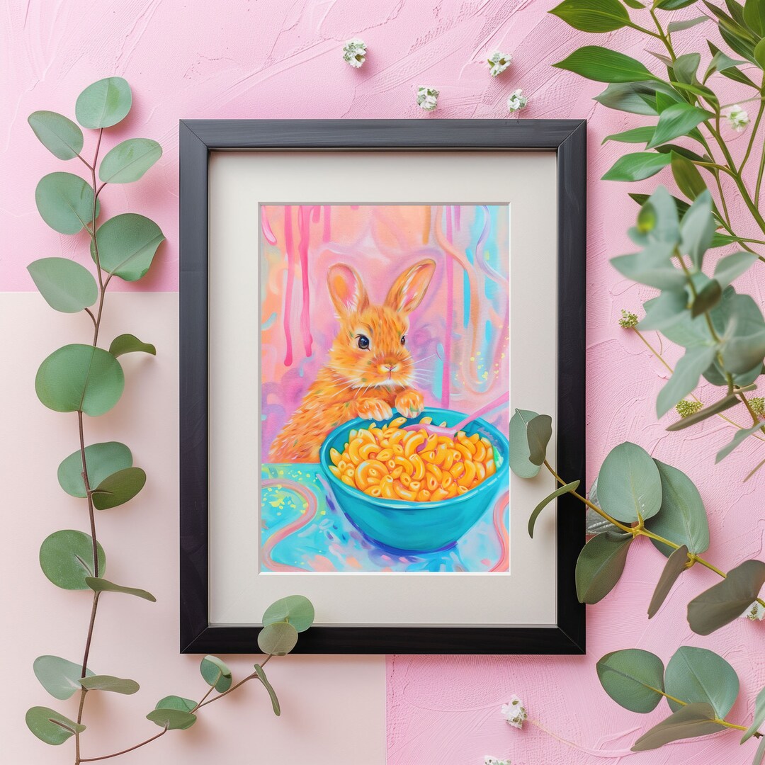 Rabbit Art Print Bunny Wall Painting Oil Painting Bunny Rabbit Art ...