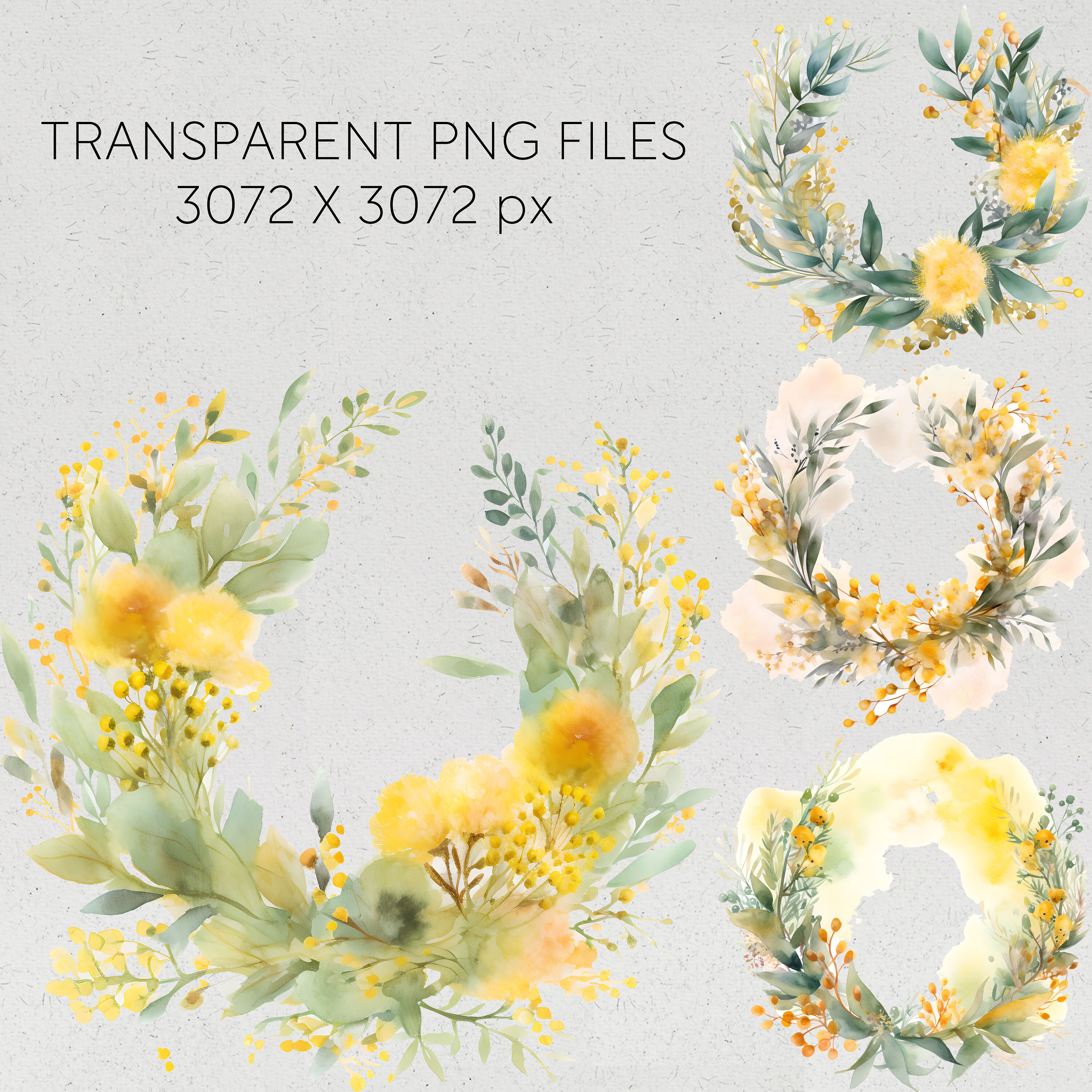 Australian Native Flower Wreath Clipart Wattle Wreath Flowers ...