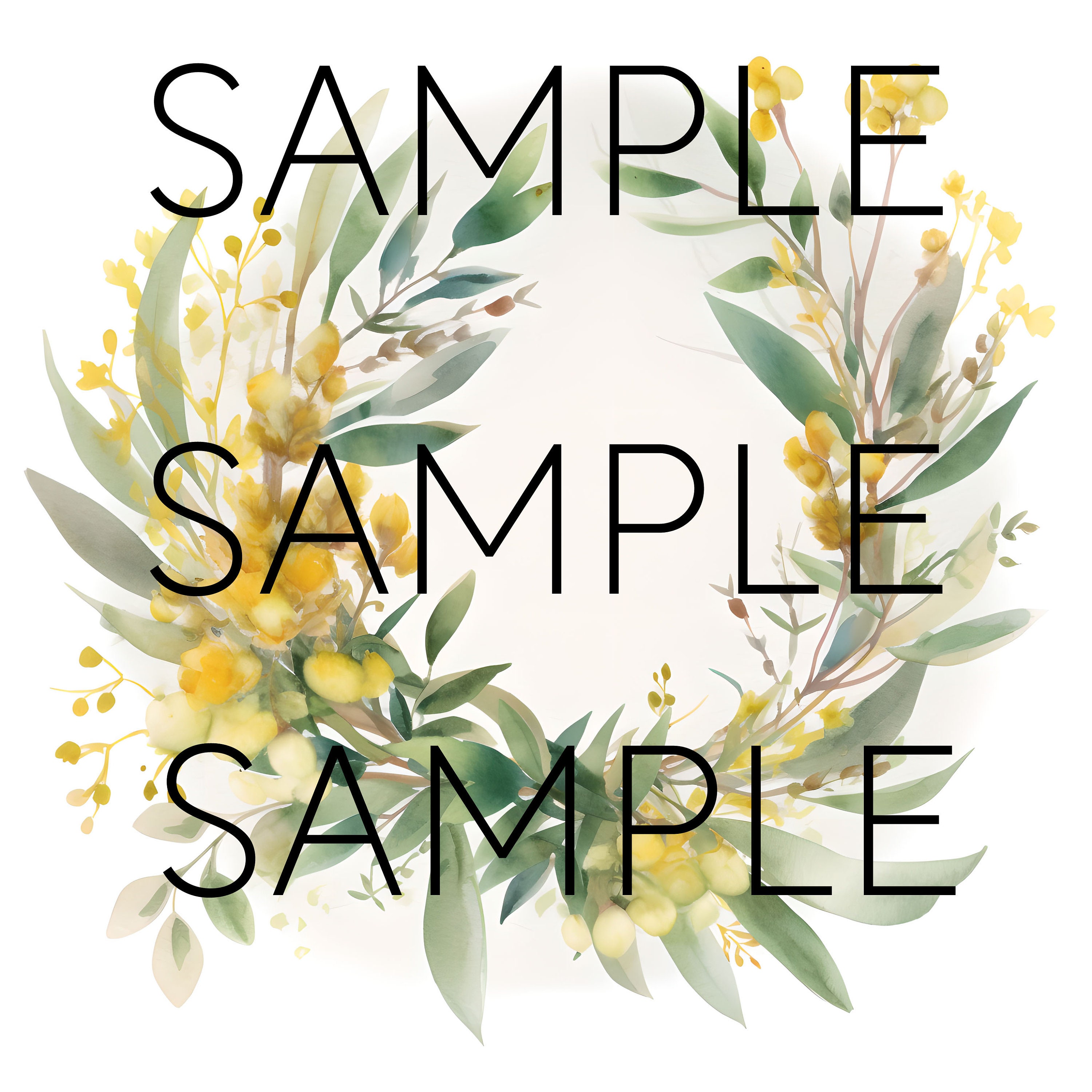 Australian Native Flower Wreath Clipart Wattle Wreath Flowers ...