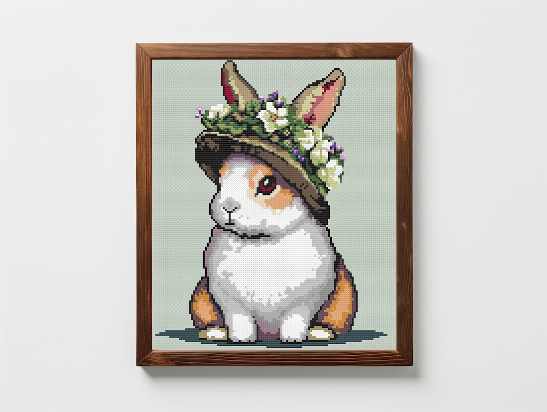 Bunny Rabbit Cross Stitch Rabbit Embroidery Pattern PDF Bunny Cross ...