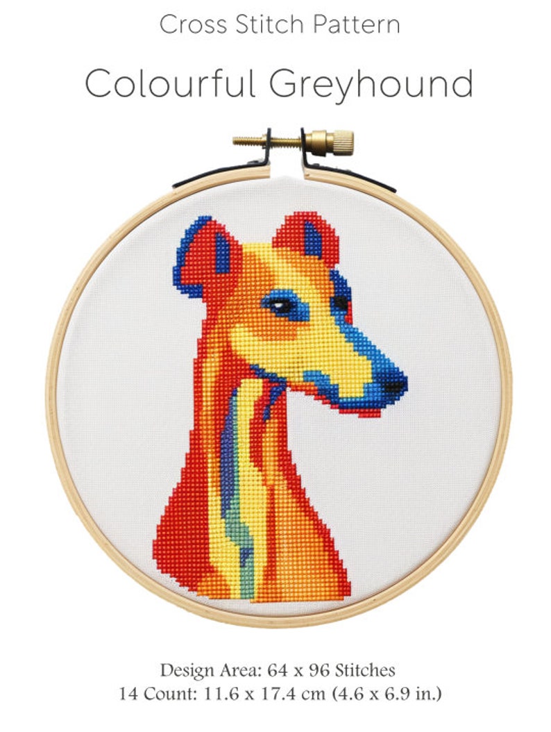 Greyhound Cross Stitch Pattern Whippet Cross Stitch Pattern Italian ...