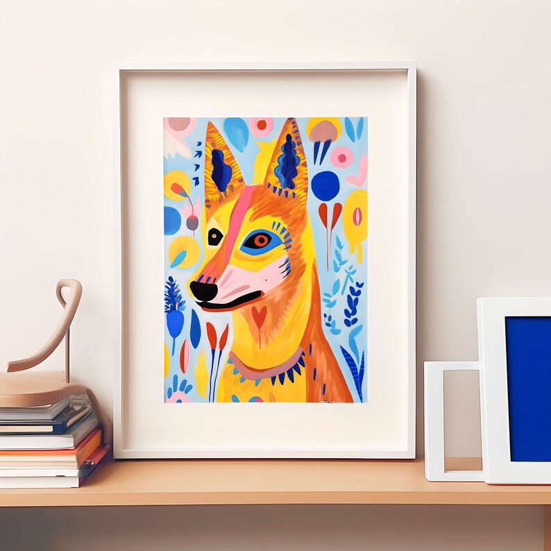 Dingo Art Print Australian Native Wall Painting Contemporary - Etsy