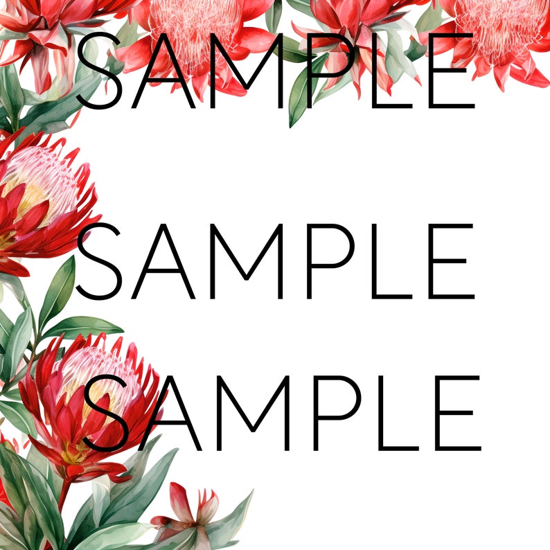 Australian Native Floral Border Australian Flowers Waratah - Etsy Australia