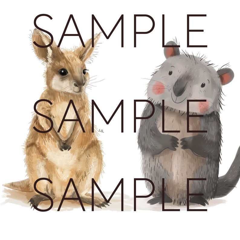 Adorable Australian Native Animals Clipart Aussie Kangaroo ...