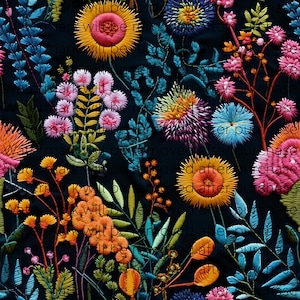 Australian Embroidery Flowers Seamless Pattern PNG Aussie Floral ...