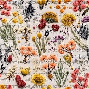 Australian Embroidery Flowers Seamless Pattern PNG Aussie Floral ...