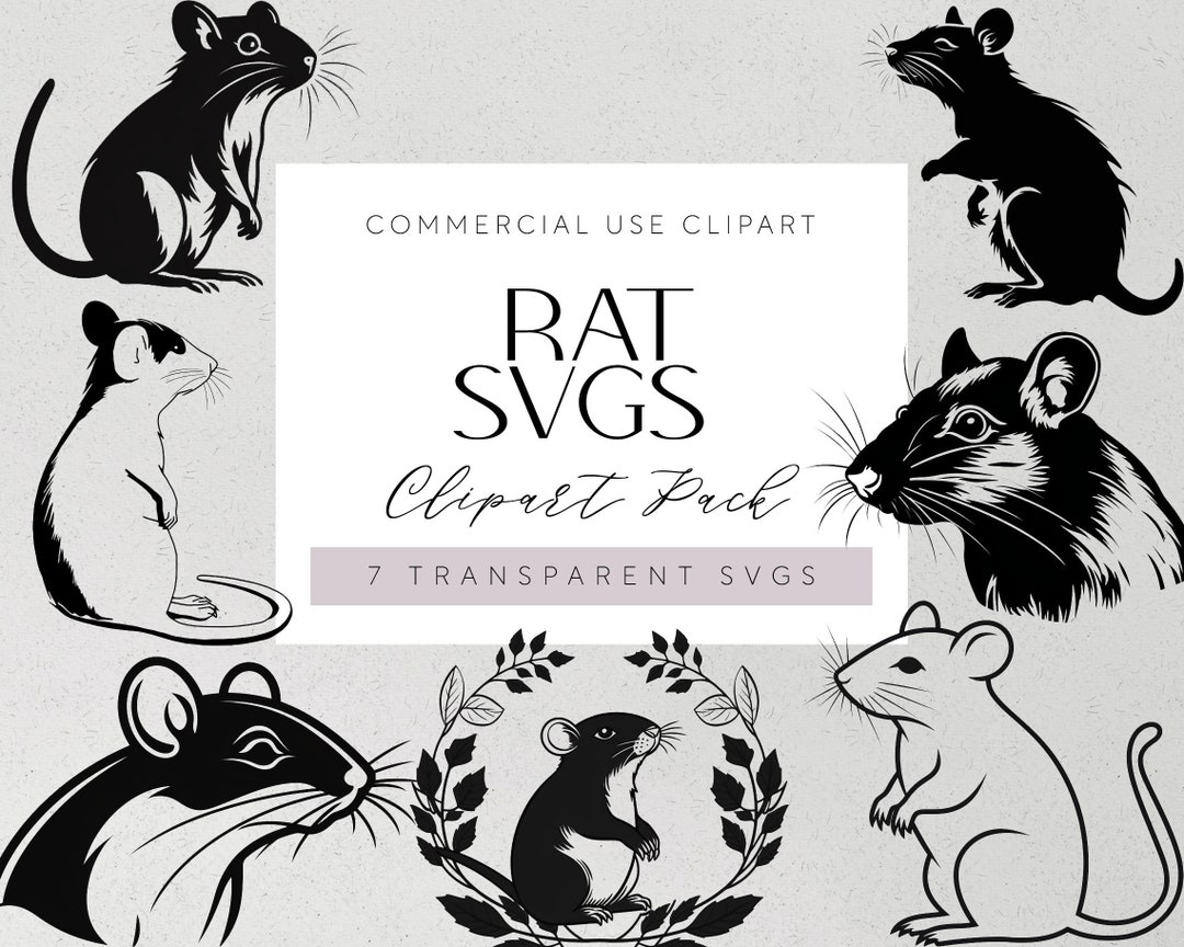 Rat Svgs Mice Clipart Svgs Rats Transparent PNG Mice Cricut Silhouette ...