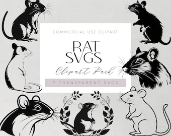 Rats Silhouette Svg Dxf Eps Png Jpg Rat With (Download Now) - Etsy