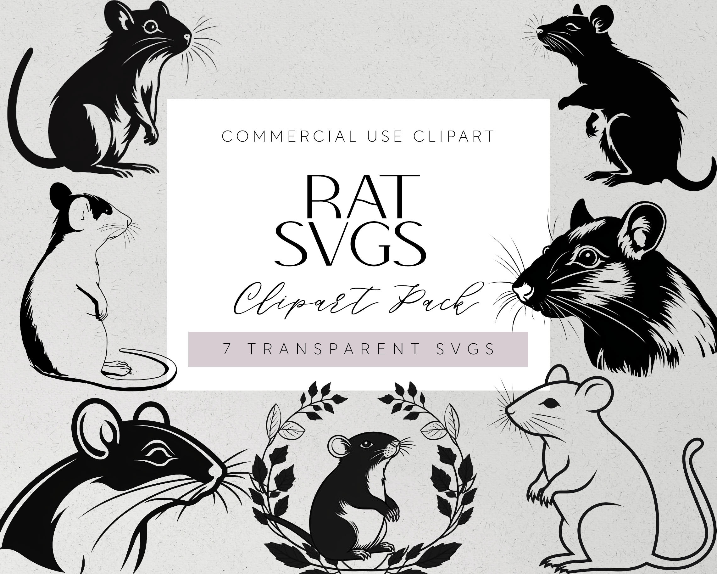 Rat Svgs Mice Clipart Svgs Rats Transparent PNG Mice Cricut Silhouette ...
