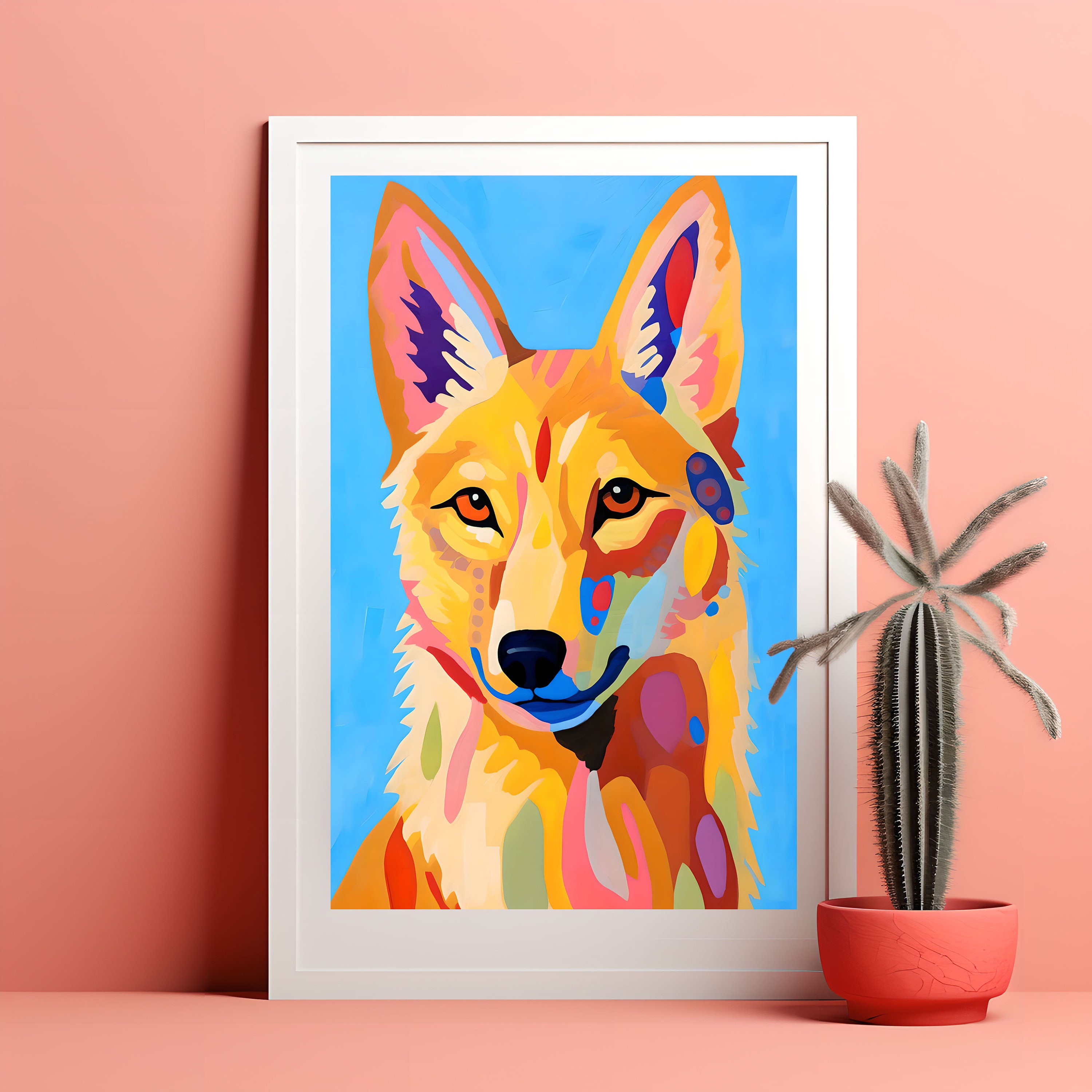 Dingo Art Print Australian Native Wall Painting Contemporary - Etsy