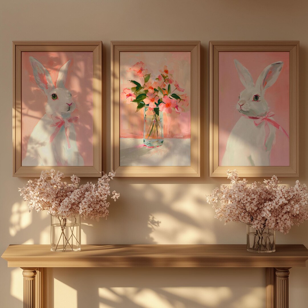 Rabbit Art Print Bunny Wall Painting Oil Painting Bunny Rabbit Art ...