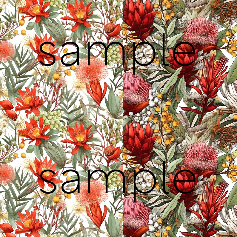 Australian Native Flowers Seamless Pattern PNG Aussie Floral Native ...