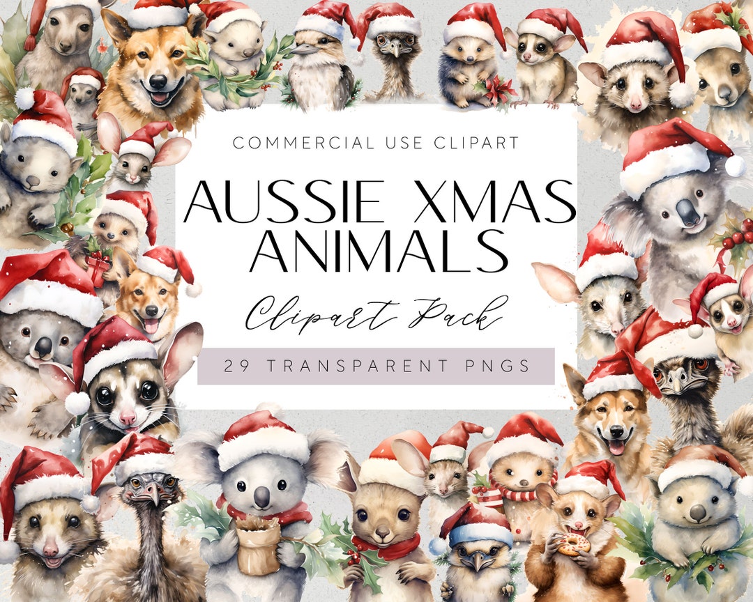 Christmas Australian Native Animals Clipart Aussie Kangaroo ...
