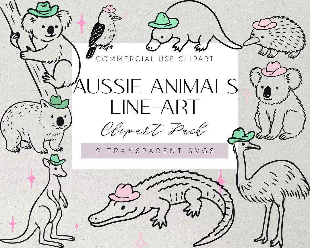 Australian Native Animals SVG Aussie Kangaroo Plotter File Svg Cowboy ...