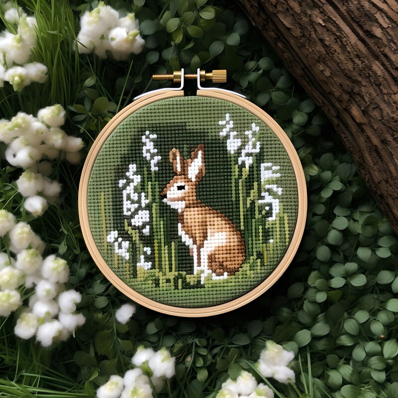 Rabbit Cross Stitch - Etsy