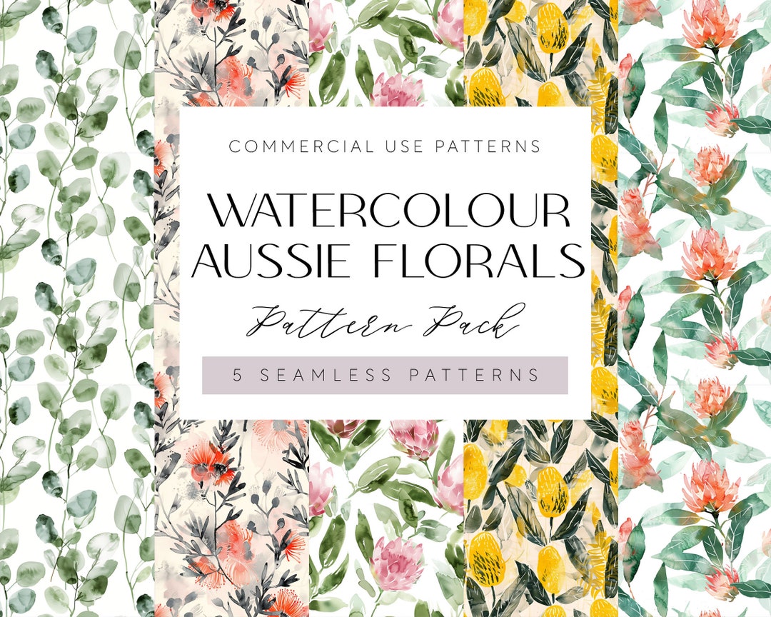 Australian Native Watercolour Flowers Seamless Pattern PNG Aussie ...
