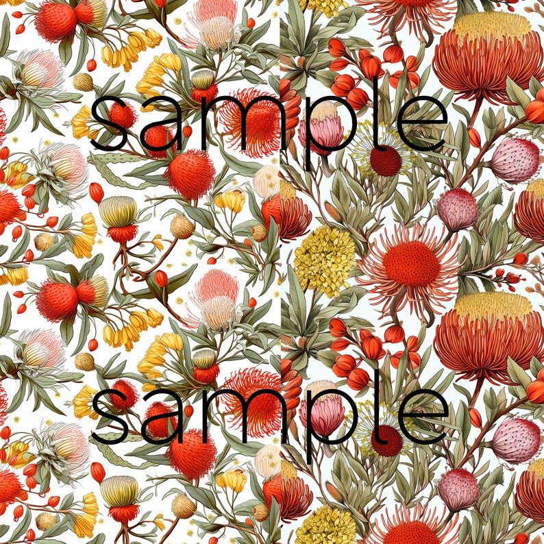 Australian Native Flowers Seamless Pattern PNG Aussie Floral Native ...