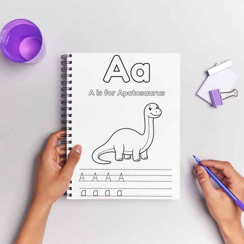 Dinosaur Alphabet Tracing Coloring Pages | A-Z Handwriting Practice ...