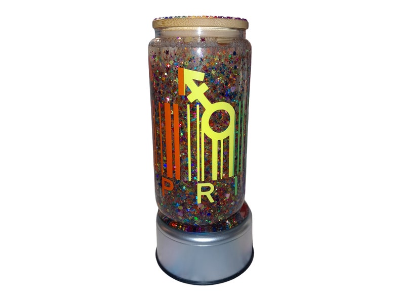 Pride Barcode Rainbow Glitter Snowglobe Tumbler, 12 Oz Glass Libbey Can ...