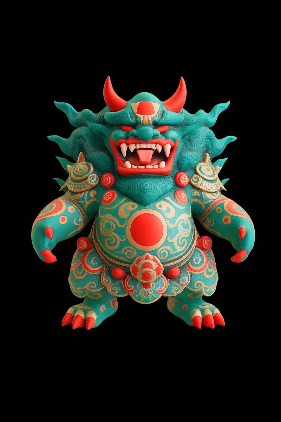 Mythical Oni Guardian 3D STL Model – Decorative Asian Demon Figure for ...