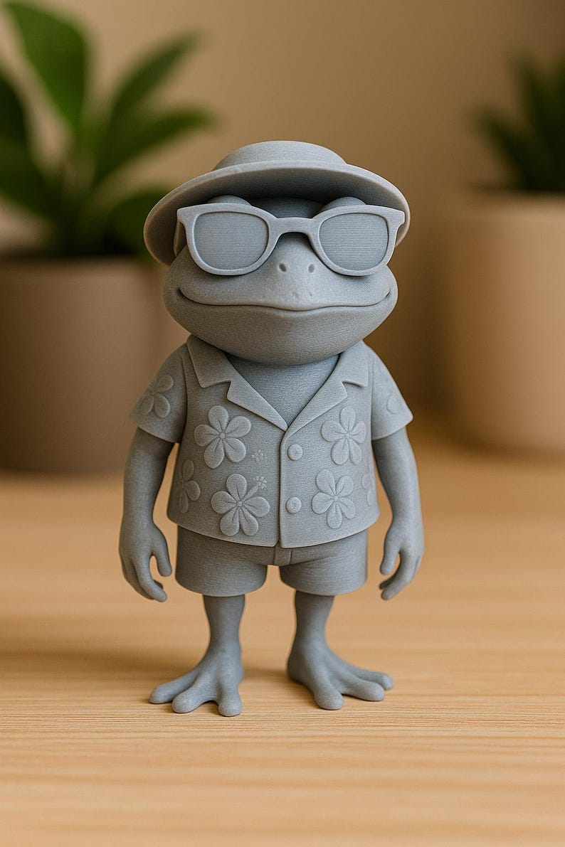Tropical Frog STL File | 3D Printable Vacation Frog With Hawaiian Shirt ...