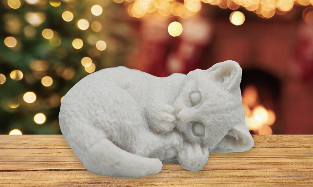 3D Cat Soap Taupe - Etsy