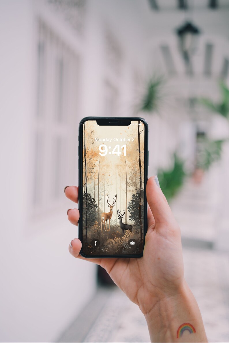 Light Boho Forest Phone Wallpapers Collection, Animals Woods ...