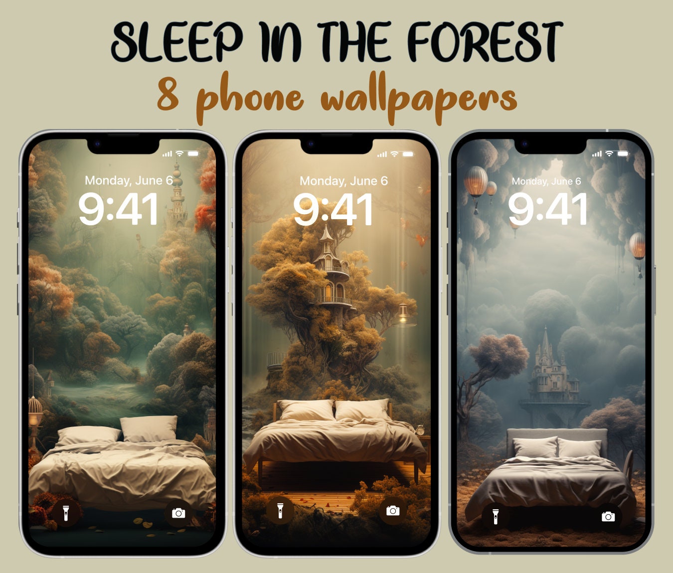 Whimsical Forest Bed Phone Wallpapers Collection, Sleep Woods ...