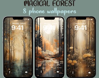 Light Boho Forest Phone Wallpapers Collection, Animals Woods ...