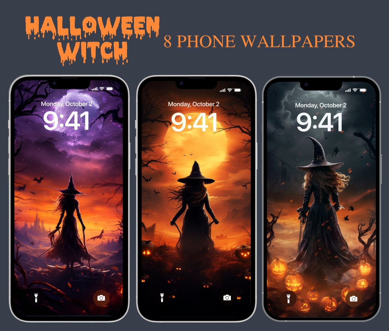 Halloween Witch Phone Wallpapers Collection, Spooky Witch Screensaver ...