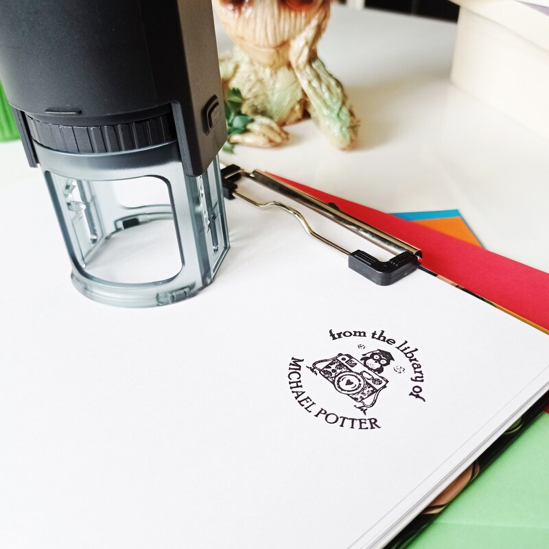 Library Stamp - Etsy