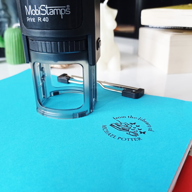 Library Stamp - Etsy