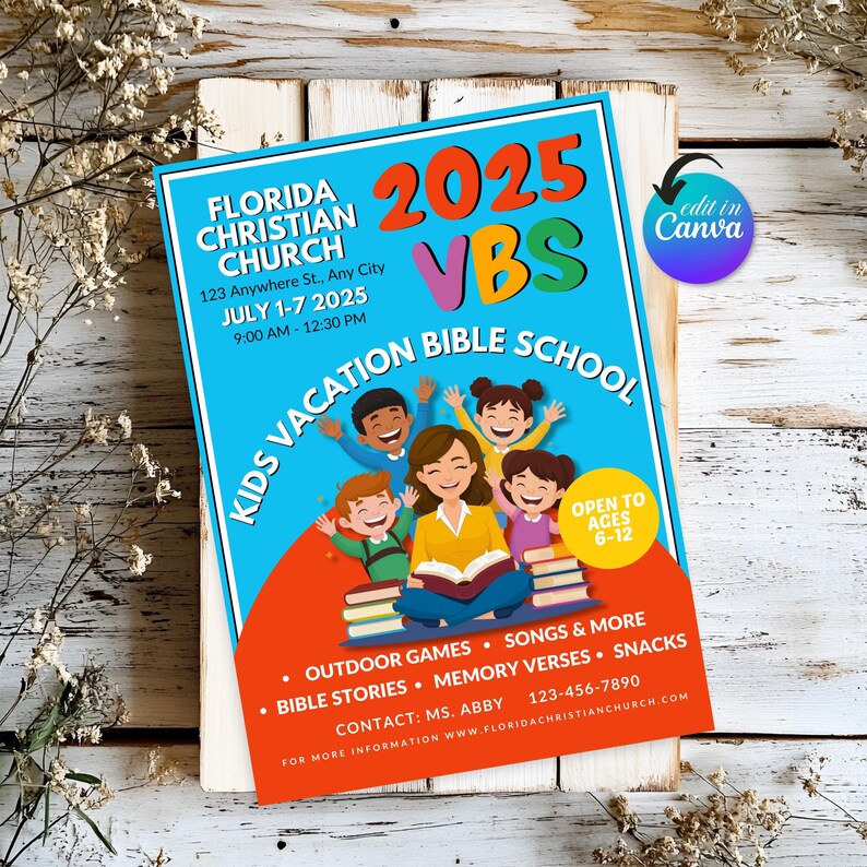 VBS 2024 Flyer Poster: Editable Church Event Template (instant Download ...