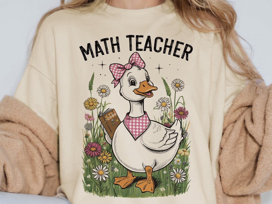 Silly Goose Math Teacher PNG SVG: Back to School Clipart - Etsy
