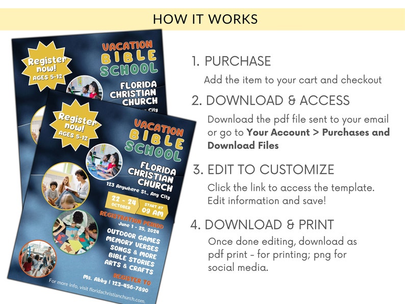 VBS 2024 Flyer Poster: Editable Church Event Template (digital Download ...