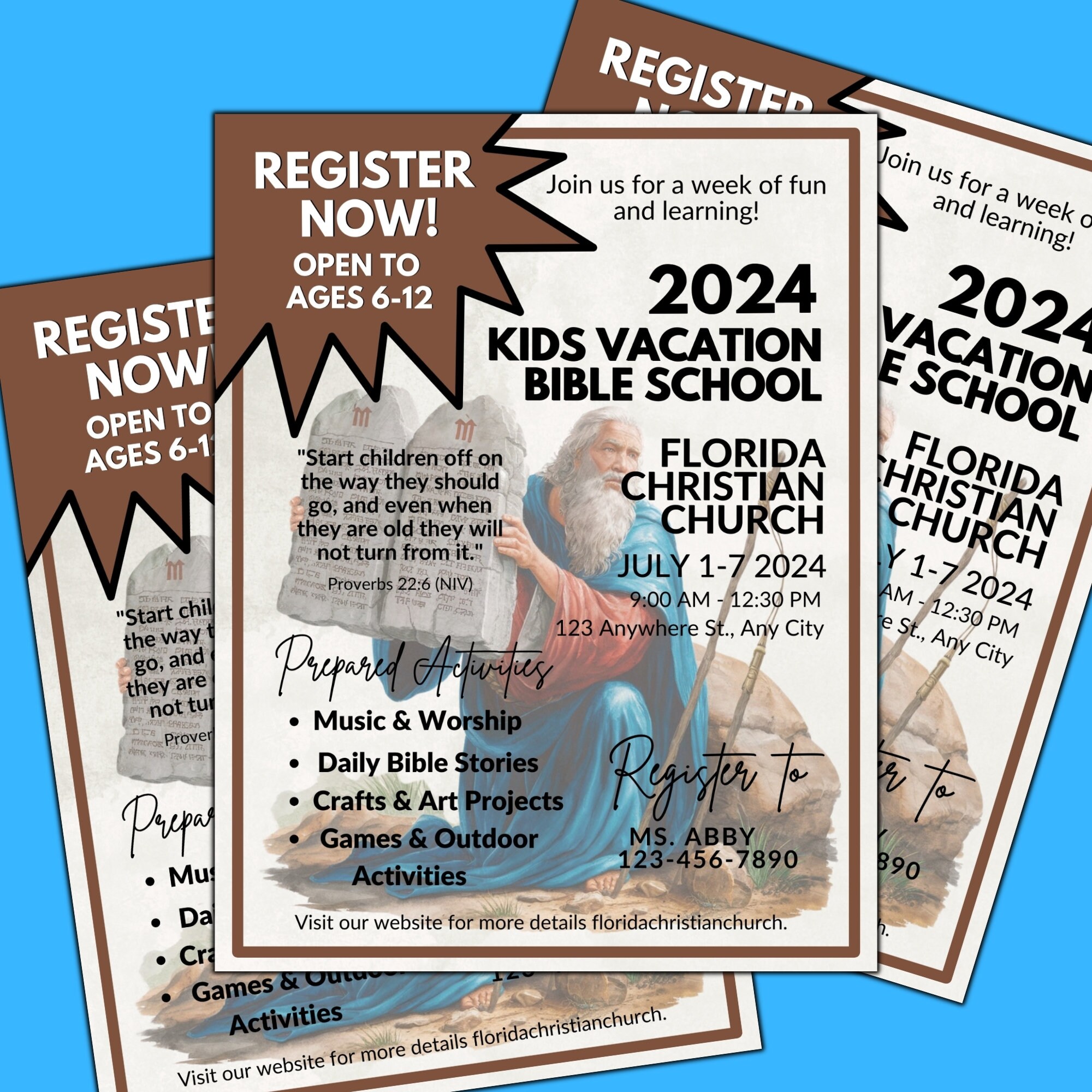 Vacation Bible School Flyers, VBS Flyers, Event Flyer, Event Poster, Editable Church Flyers ...