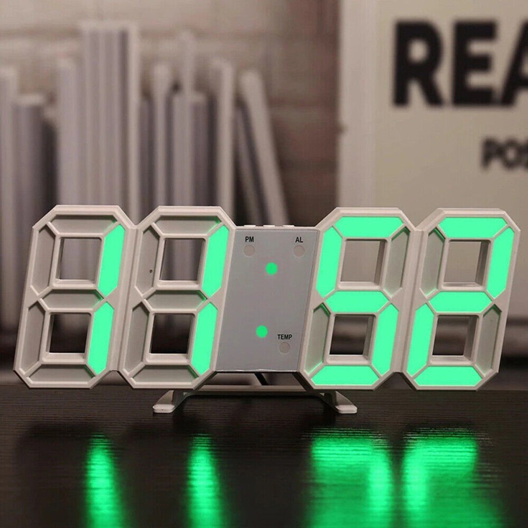Digital 3D LED Display Desk Wall Clock Alarm Snooze Watch USB - Etsy
