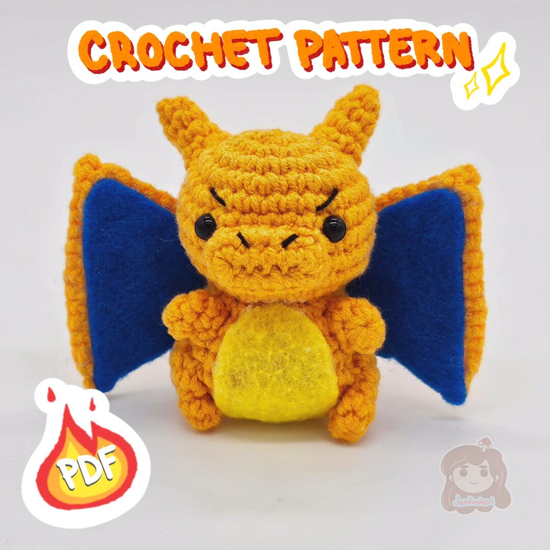 Char-char Fire Lizard Video Game Inspired Plushie Crochet Amigurumi PDF ...