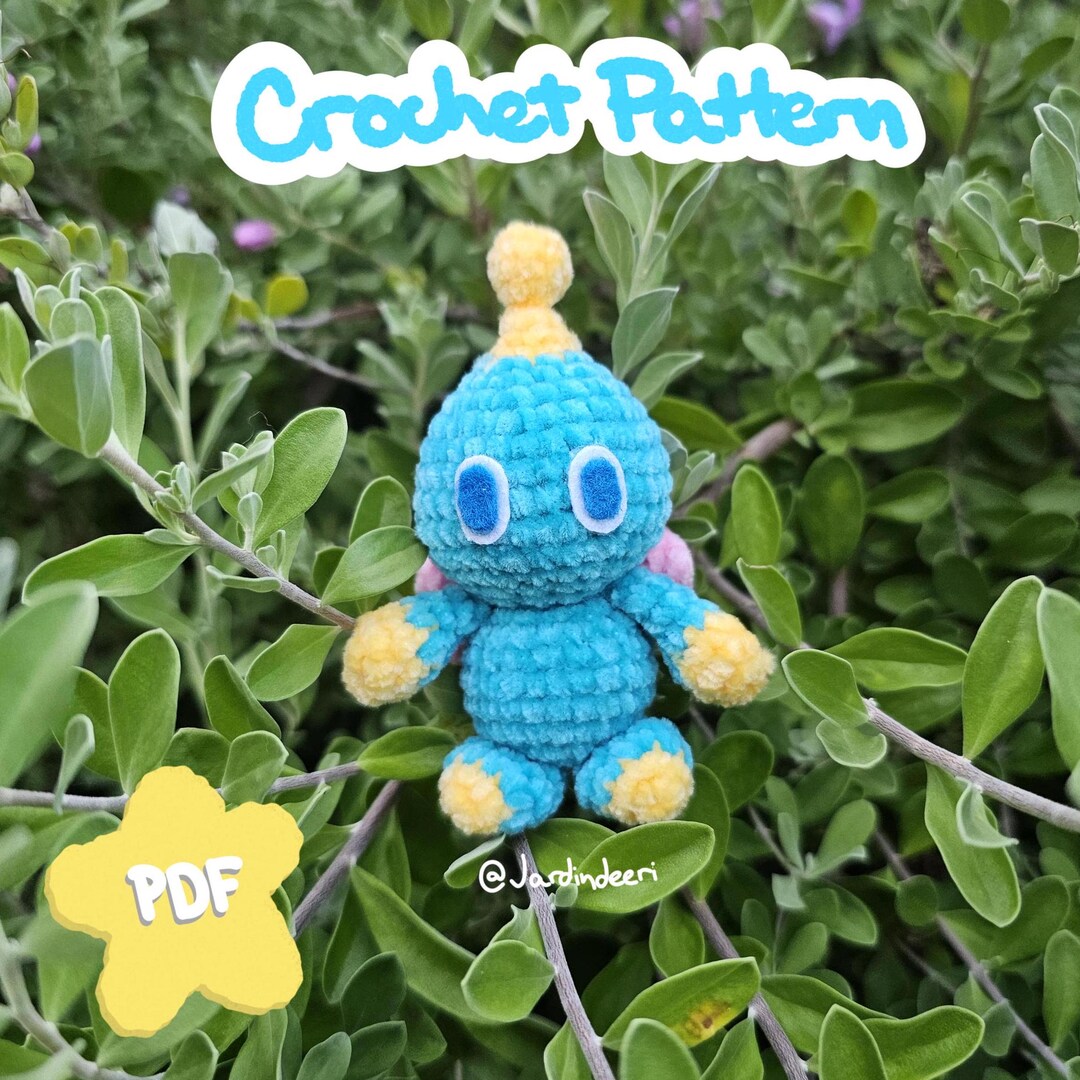 Blue Chao Garden Baby Video Game Inspired Plushie Crochet Amigurumi PDF ...