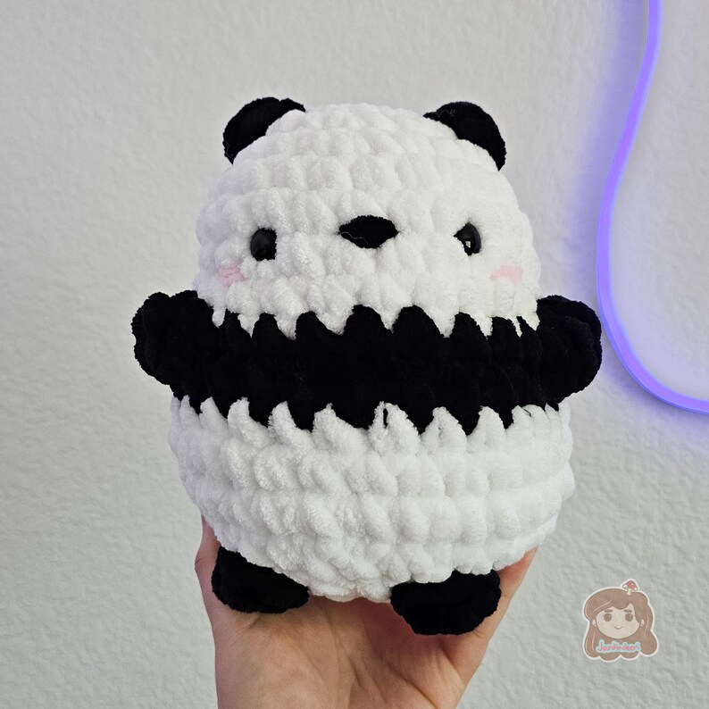 Cute Fluffy Tohui, the Panda Amigurumi | Crochet Plushies | Ready to ...