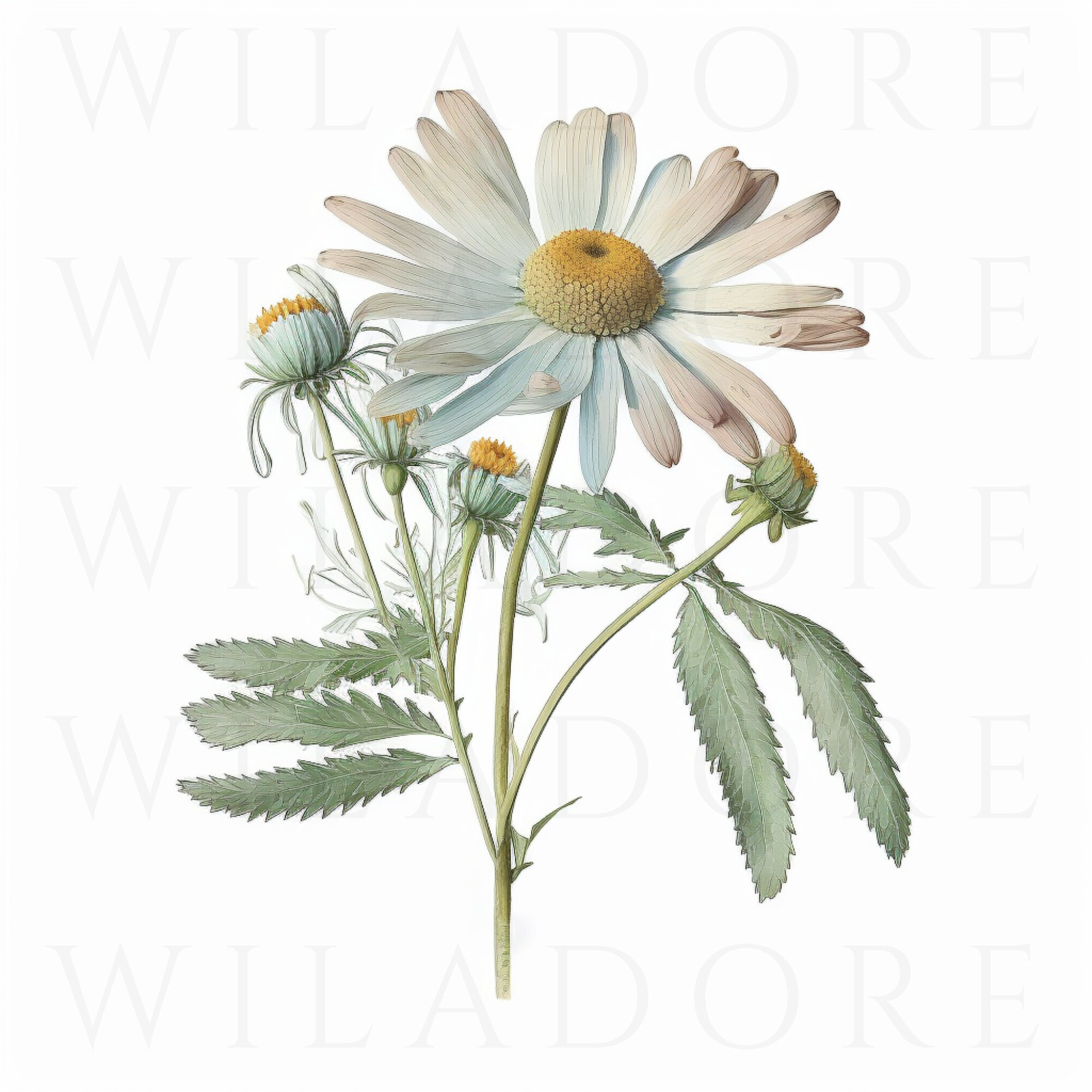 10 Watercolor Daisy Flower Art, Daisy Flowers, Floral Clipart, Wedding ...