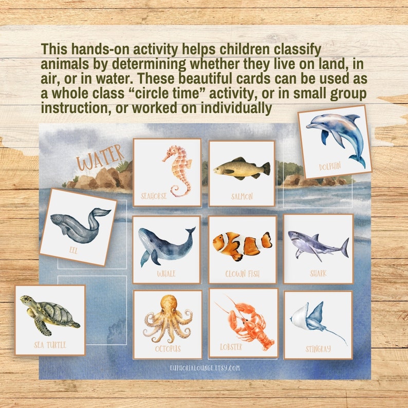 Air Land Water Activity Animal Sorting Game Printable Preschool ...