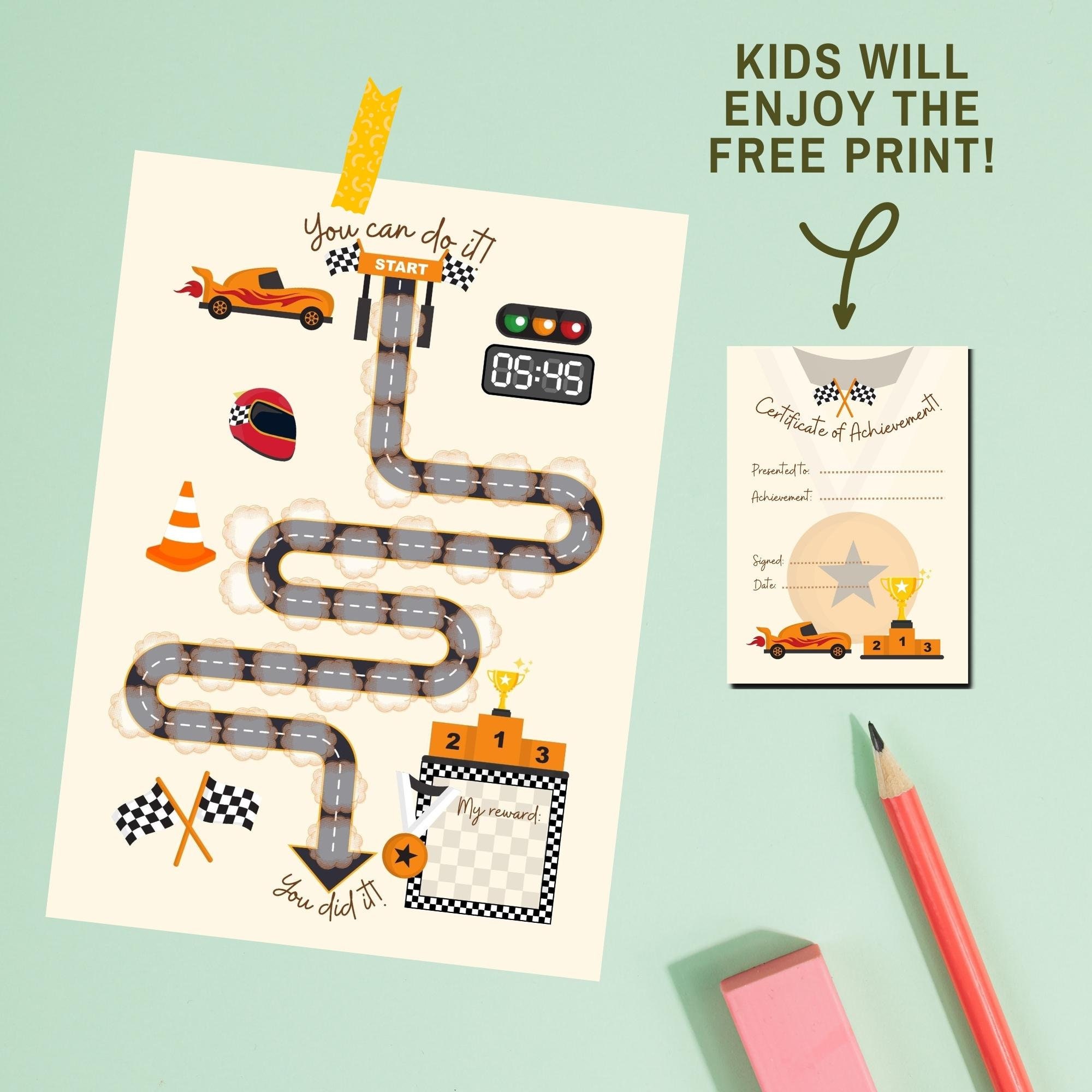 Racing Car Reward Chart for Kids Behavior Racing Design - Etsy Ireland