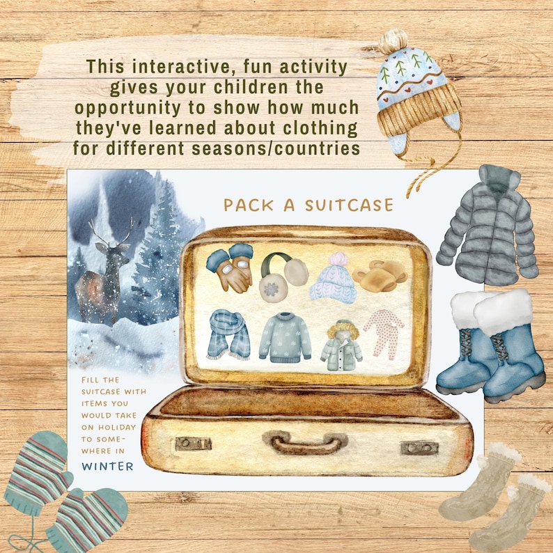 Pack a Suitcase Seasons Clothes Sorting Activity, Dress to the Weather ...