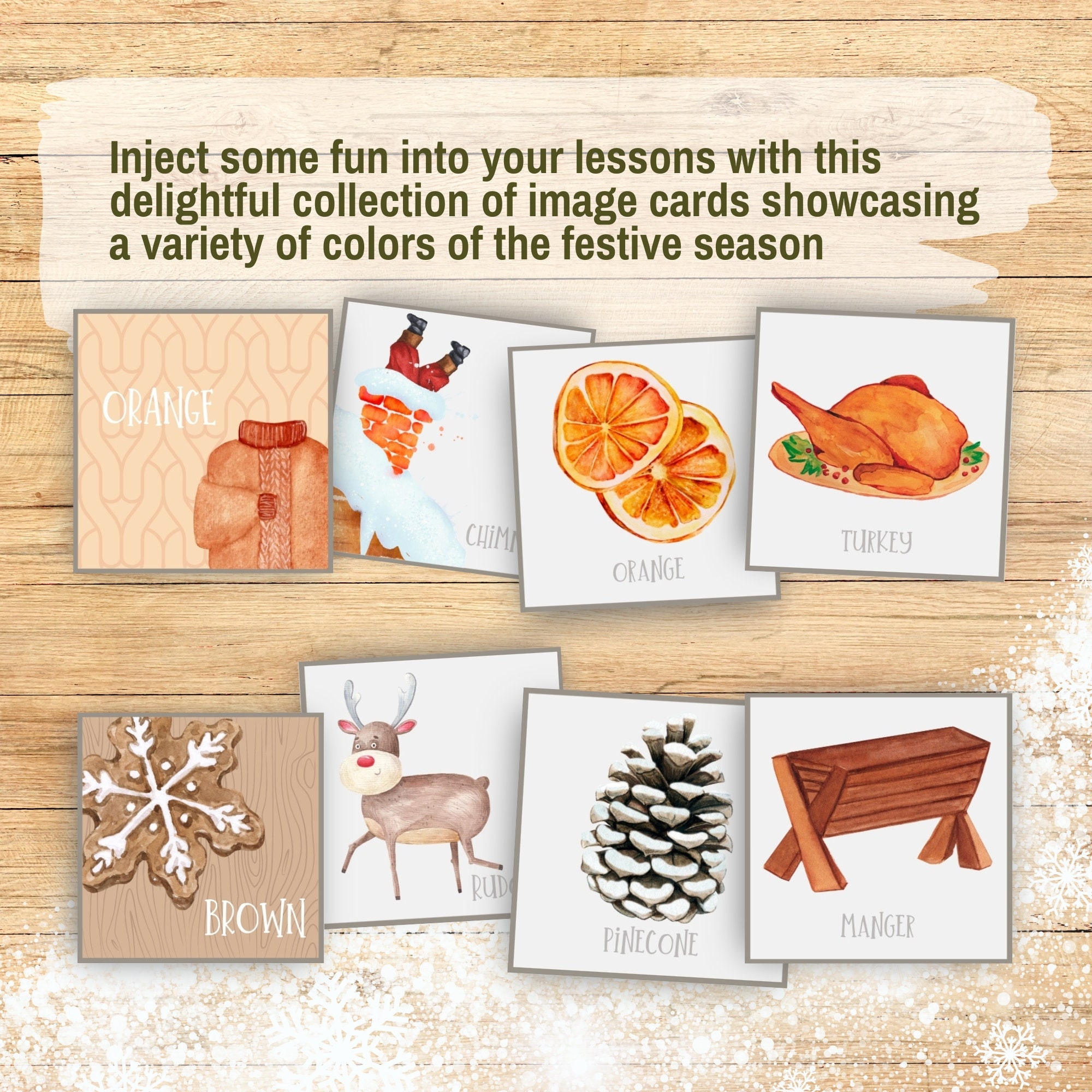 Christmas Color Sorting Printable Cards Xmas Learning Color Matching ...